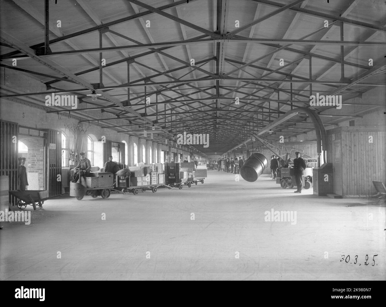 Interior of freight warehouse for outgoing goods, Stockholm Norra Stock ...
