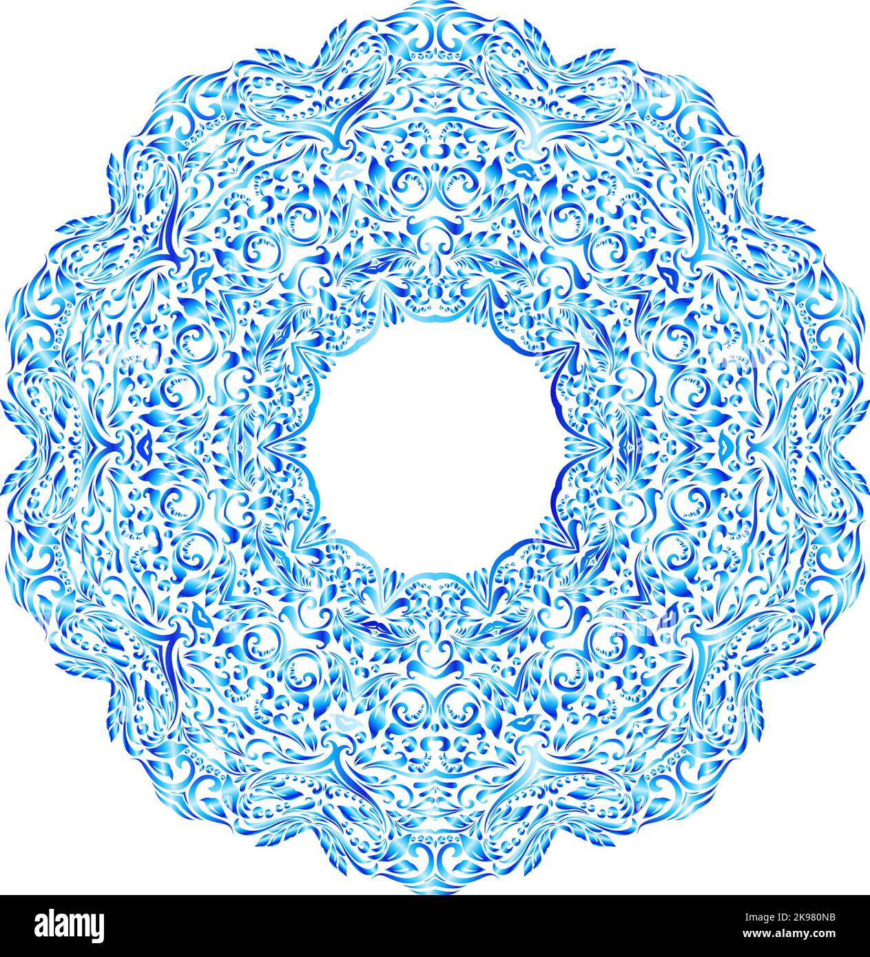 Elegant snowflake made of floral pattern for winter design Stock Vector ...