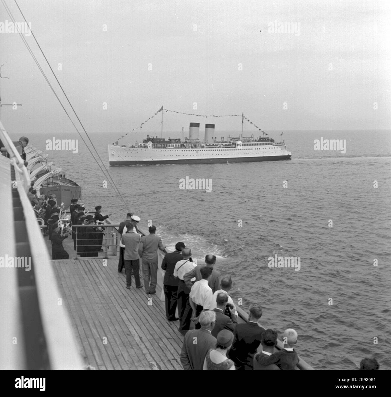 Train ferry trail Trelleborg - Sassnitz 50 years. The ferries meet at ...