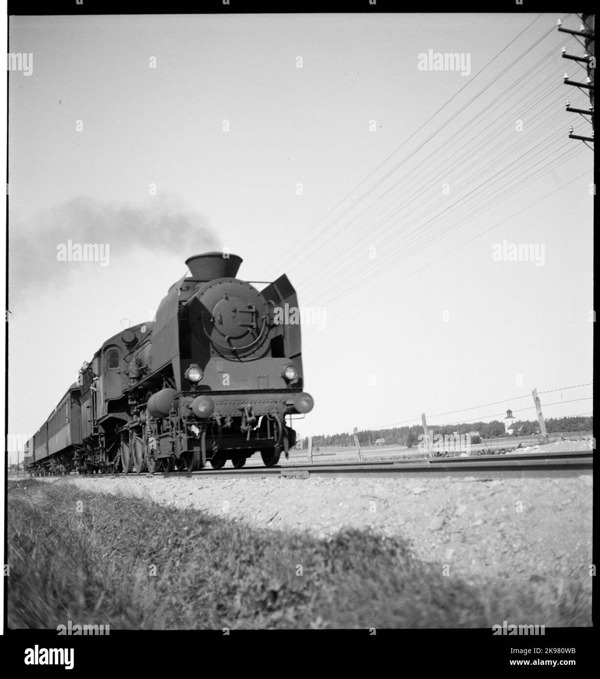 Steam locomotive with mounted smoke screens Stock Photo - Alamy