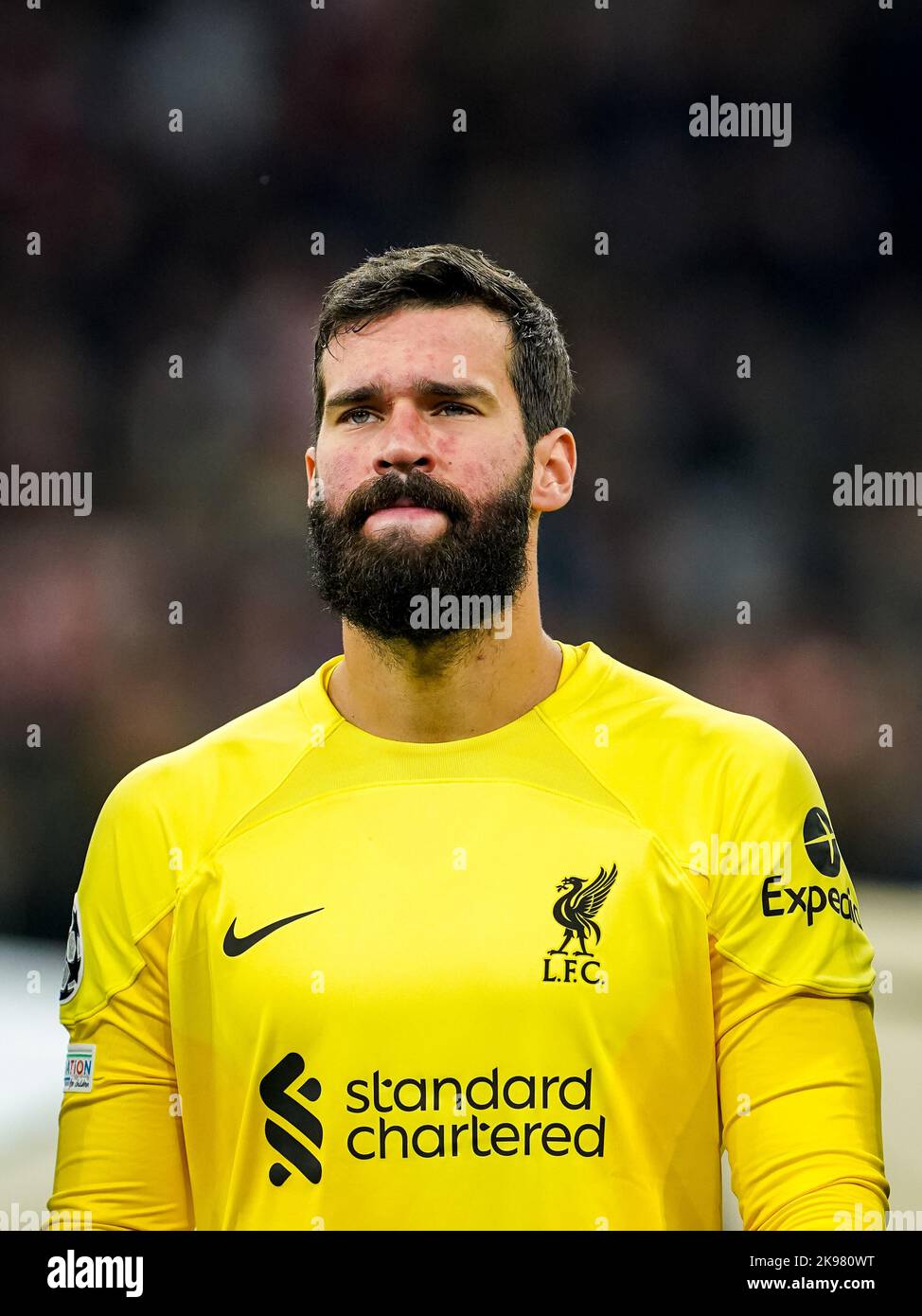 AMSTERDAM, NETHERLANDS - OCTOBER 26: goalkeeper Alisson Becker of ...