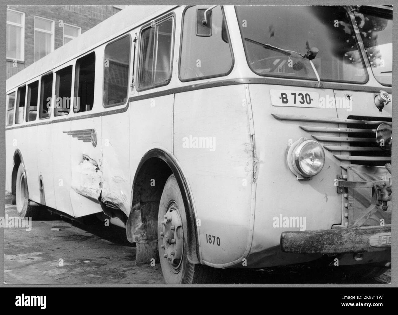 Scania-Vabis B63 "Bulldog" with sheet metal damage. State Railways, SJ ...