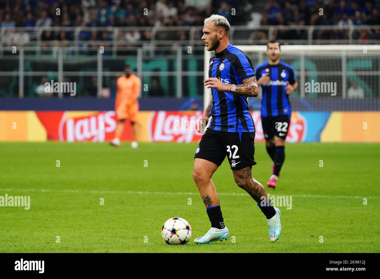 Milan, Italy - October 26, 2022, Federico Dimarco (FC Inter) during the UEFA Champions League ...