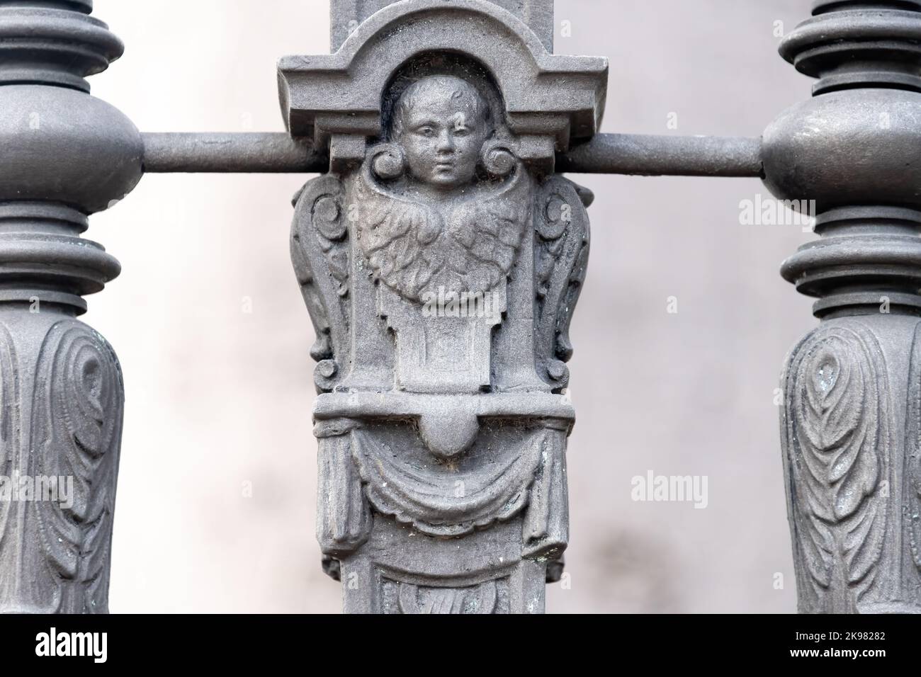 Cast iron detail in a monument in Central Park in Havana, Cuba Stock ...