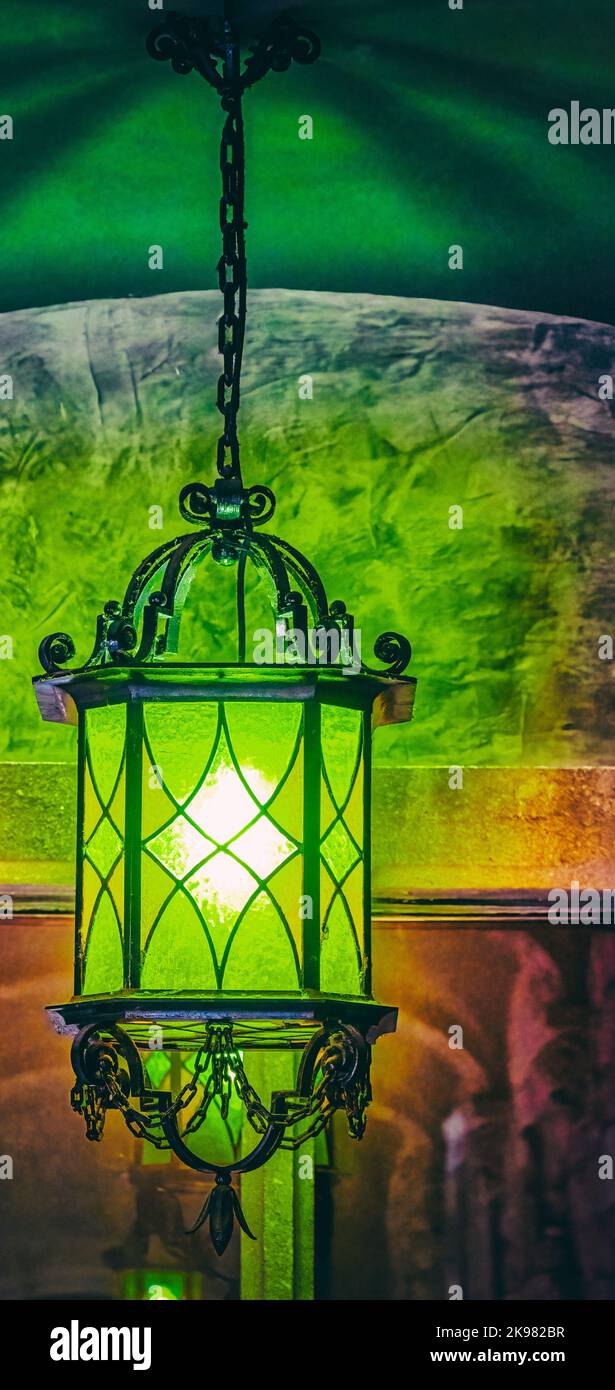 Medieval lamp in Barcelona, Spain Stock Photo - Alamy