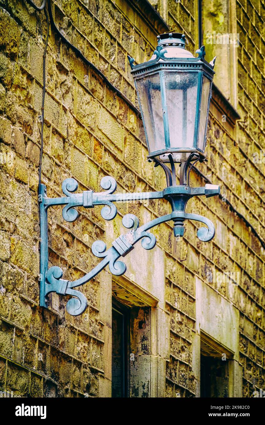Medieval lamp in Barcelona, Spain Stock Photo - Alamy