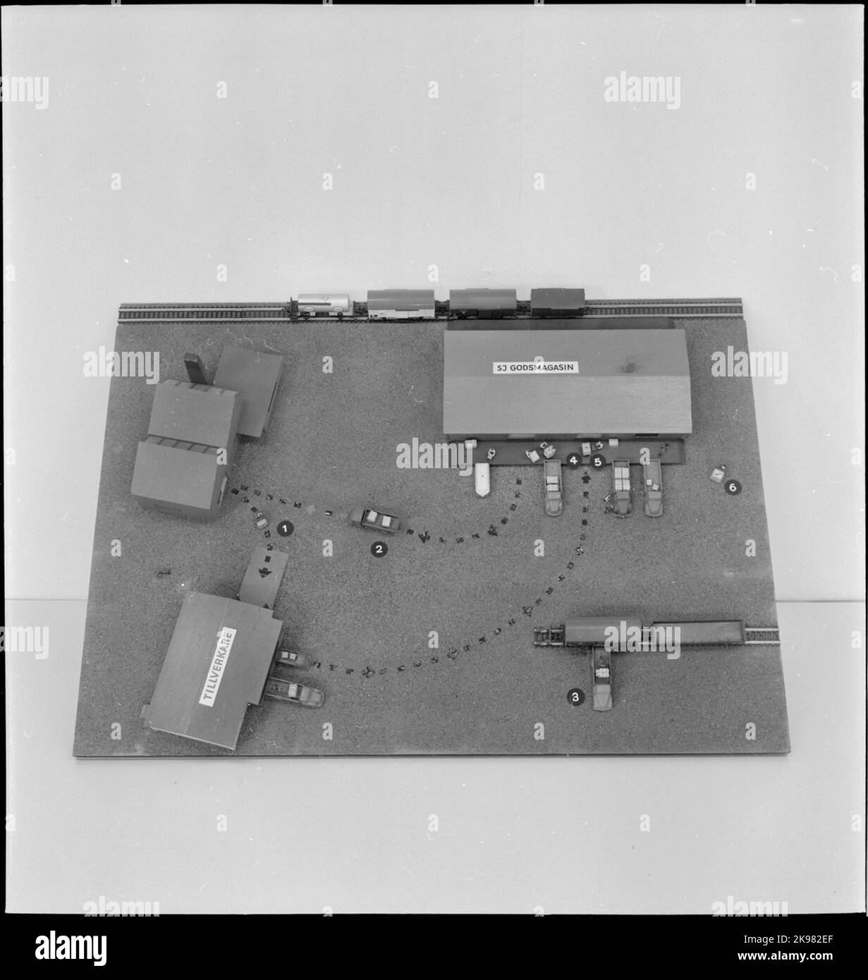 Model of freight warehouse and transport logistics Stock Photo - Alamy