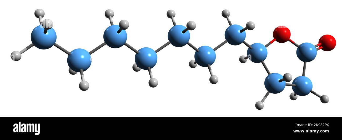 3D image of Undecalactone Gamma skeletal formula - molecular chemical ...