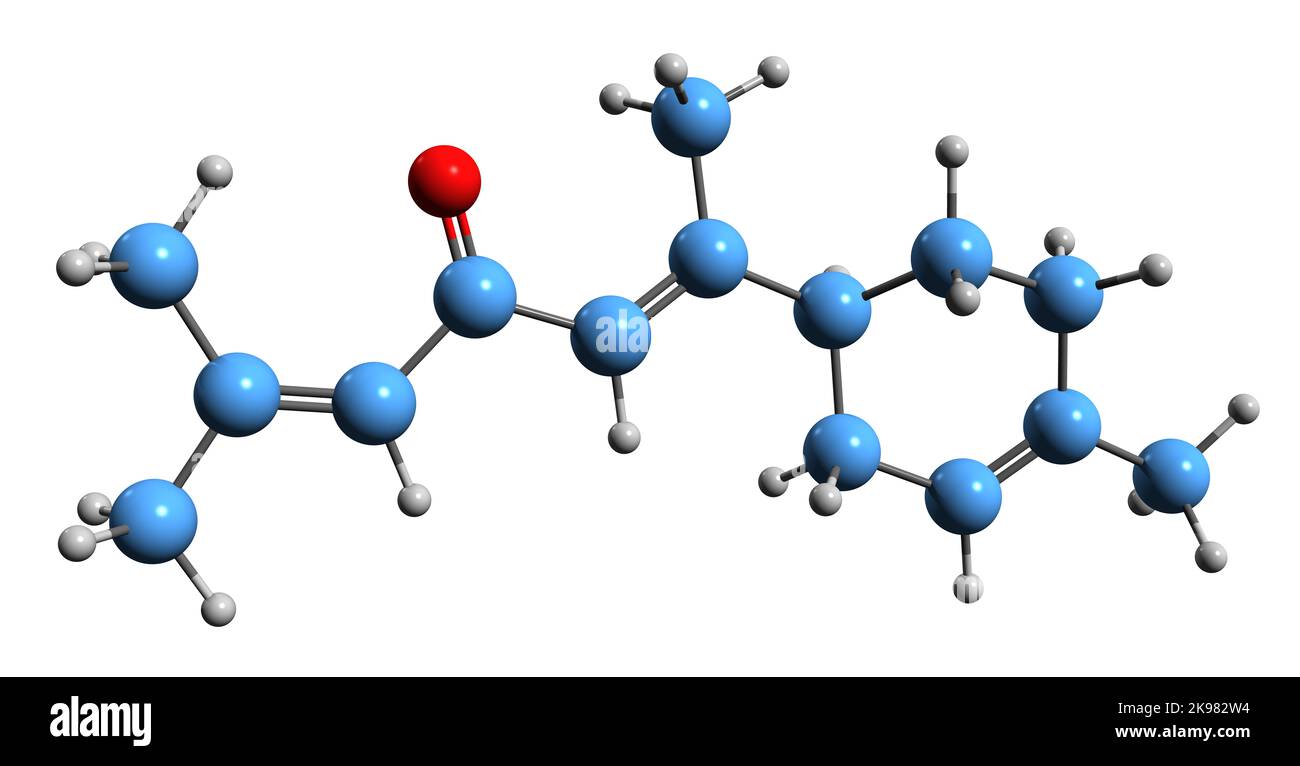 3D image of alpha Atlantone skeletal formula - molecular chemical ...