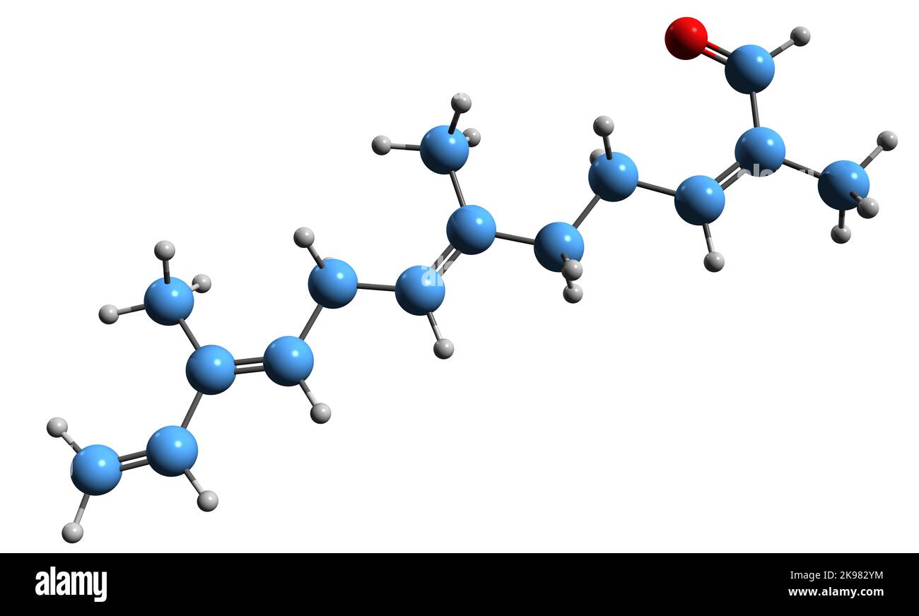 3D image of alpha-Sinensal skeletal formula - molecular chemical ...