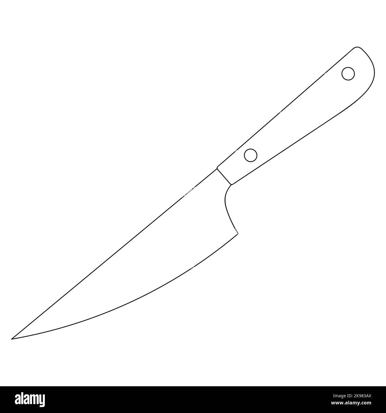 Kitchen knife. The device consists of a handle and a blade. Vector ...