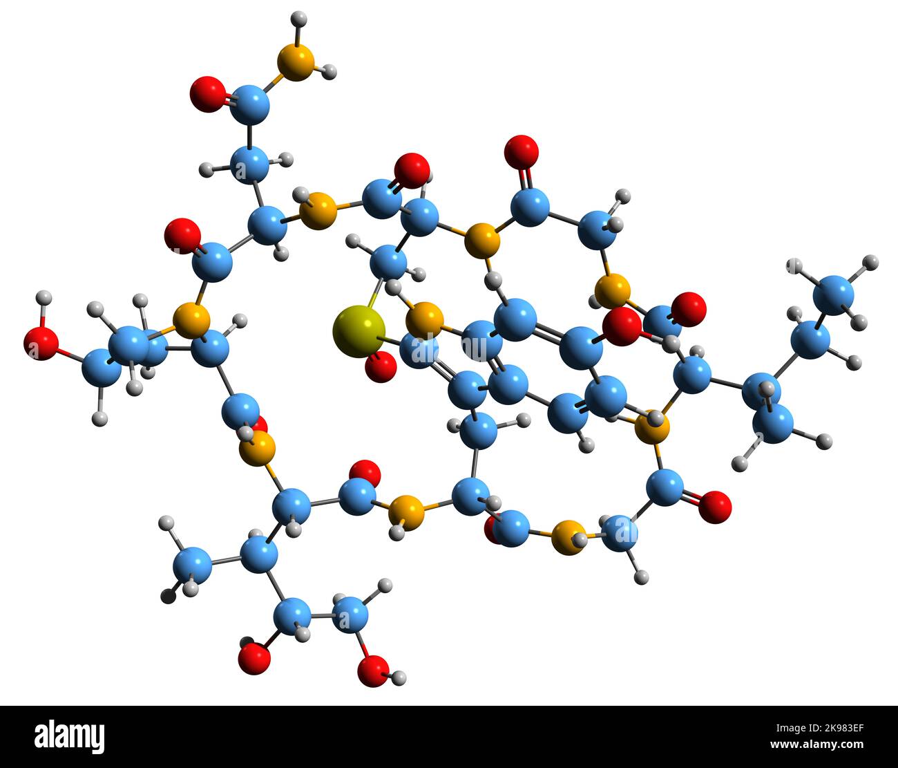 3D image of alpha-Amanitin skeletal formula - molecular chemical ...