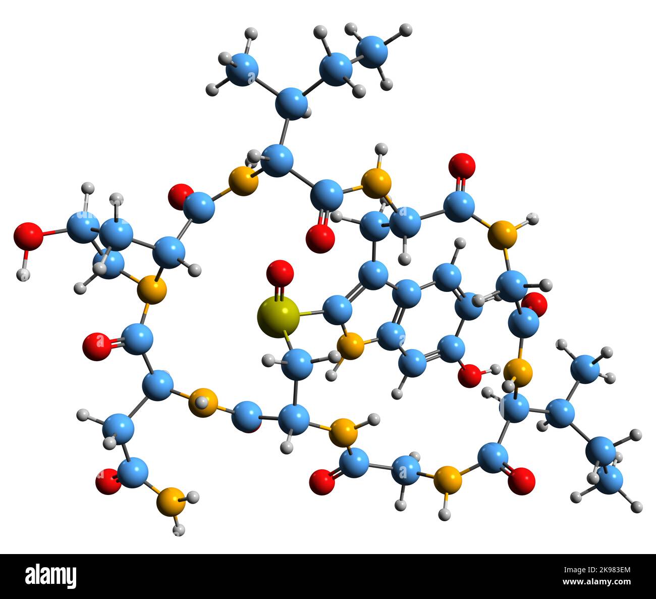 3D image of Amanullin skeletal formula - molecular chemical structure ...