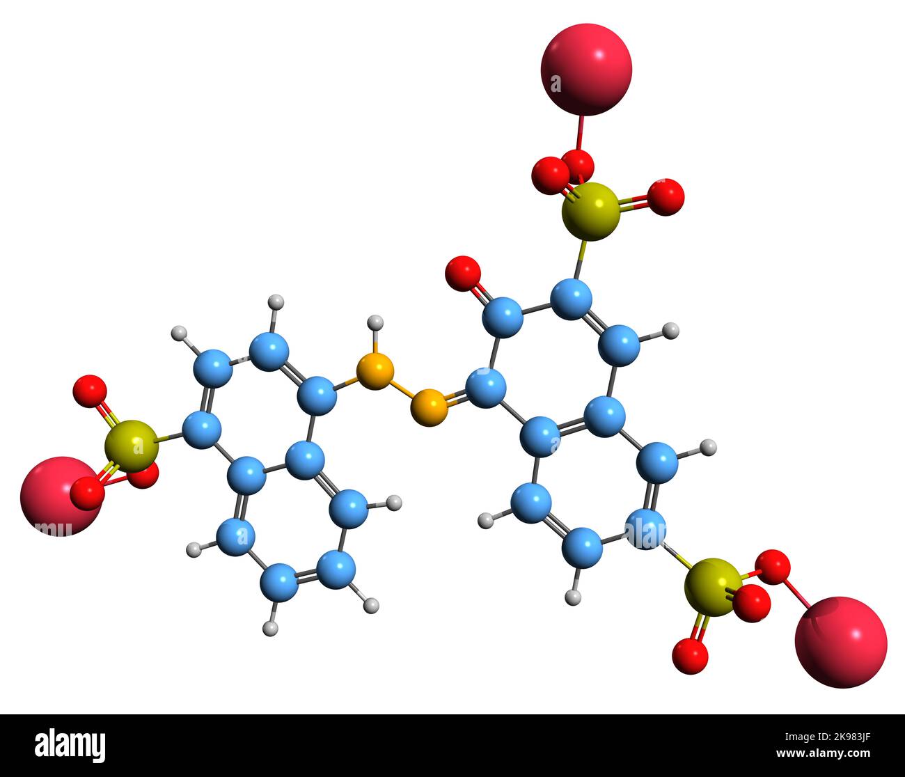 3D image of Amaranth skeletal formula - molecular chemical structure of ...