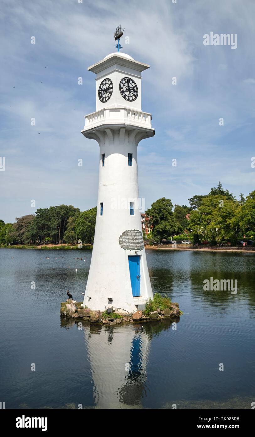 The Scott Memorial Clock Tower Roath Park Lake Cardiff South Wales UK ...