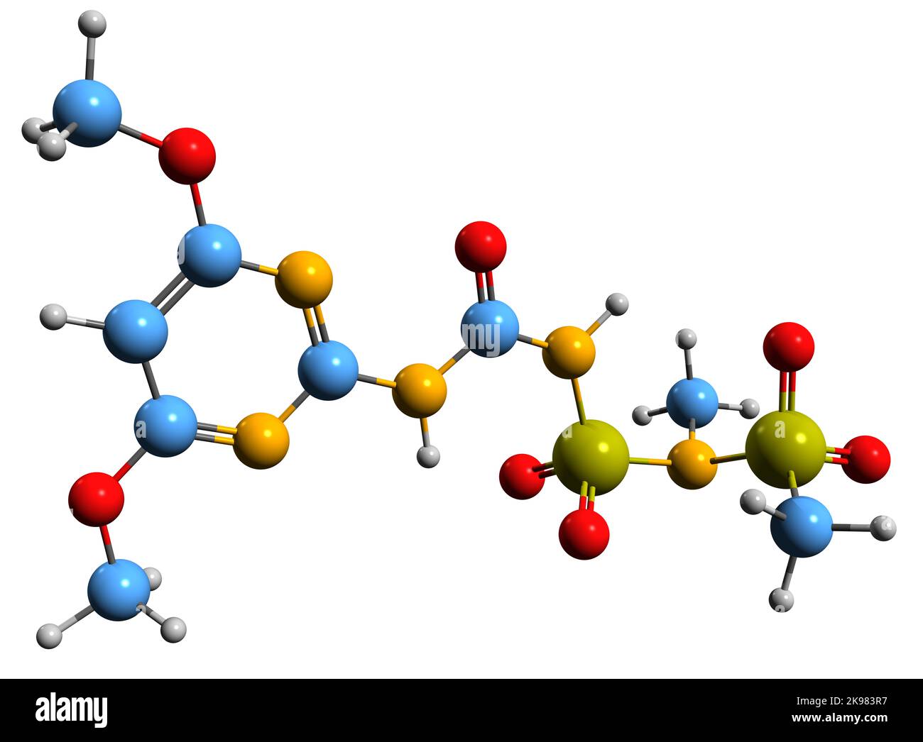 3D image of Amidosulfuron skeletal formula - molecular chemical ...