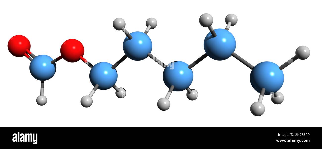 3D image of Amyl formate skeletal formula - molecular chemical ...