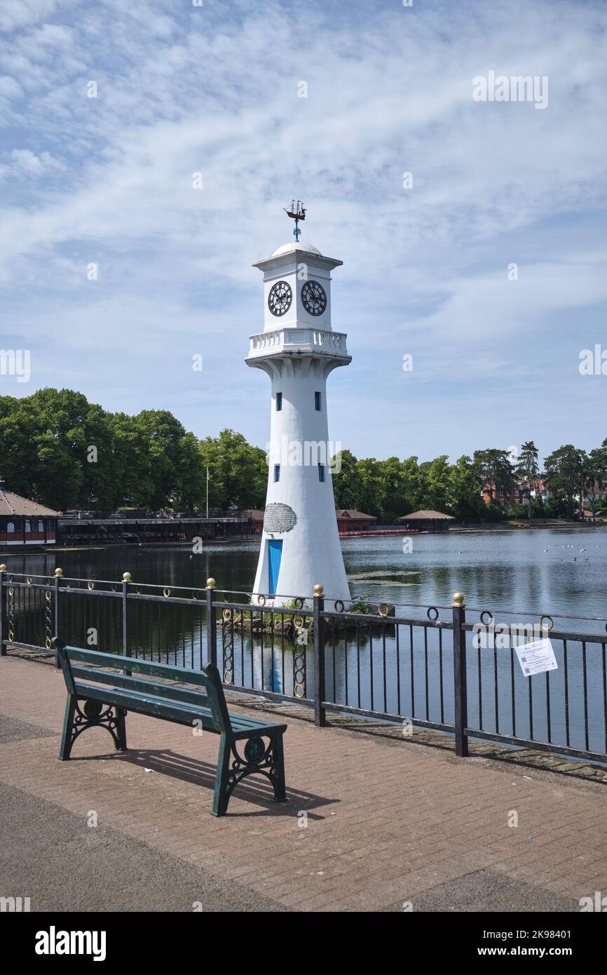 The Scott Memorial Clock Tower Roath Park Lake Cardiff South Wales UK ...
