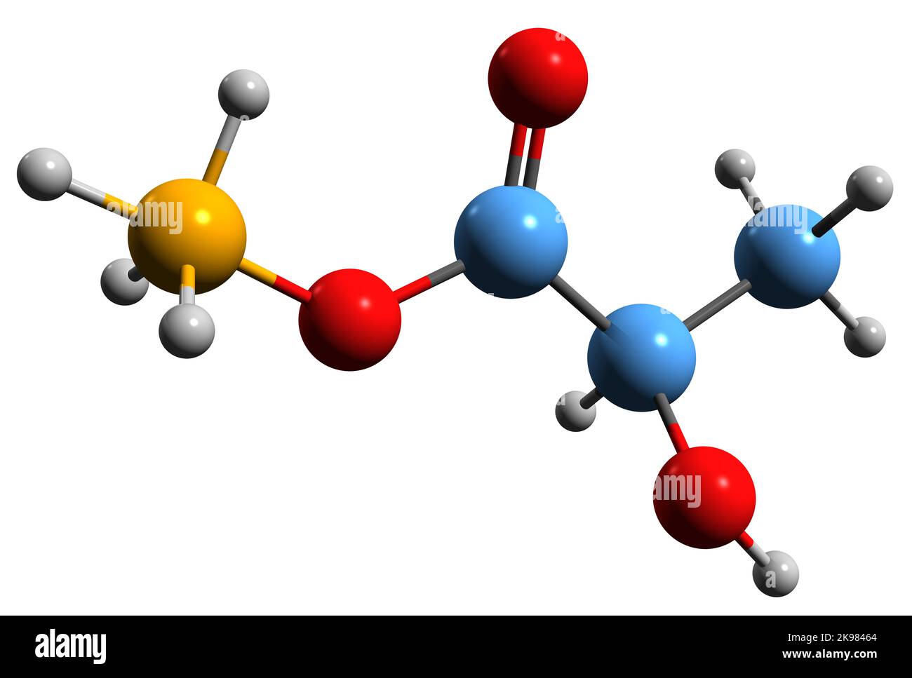3D image of Ammonium lactate skeletal formula - molecular chemical ...