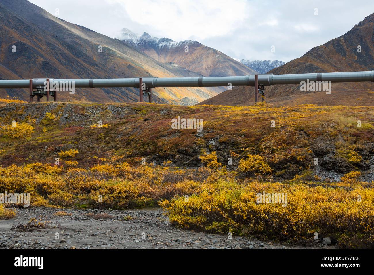 USA, Alaska, Dalton Highway pipeline in valley Stock Photo - Alamy