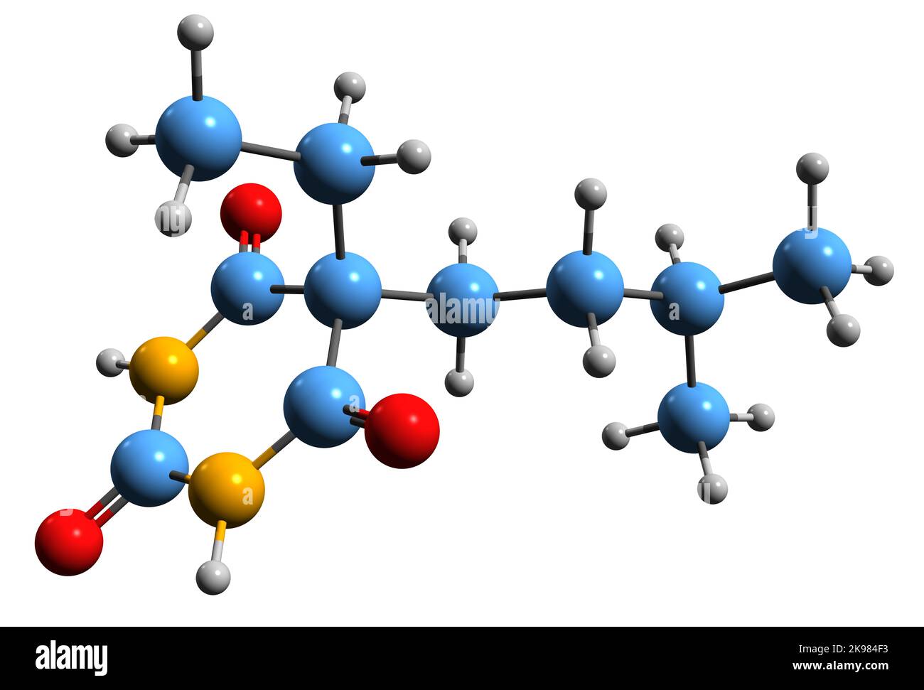 3D image of Amobarbital skeletal formula - molecular chemical structure ...