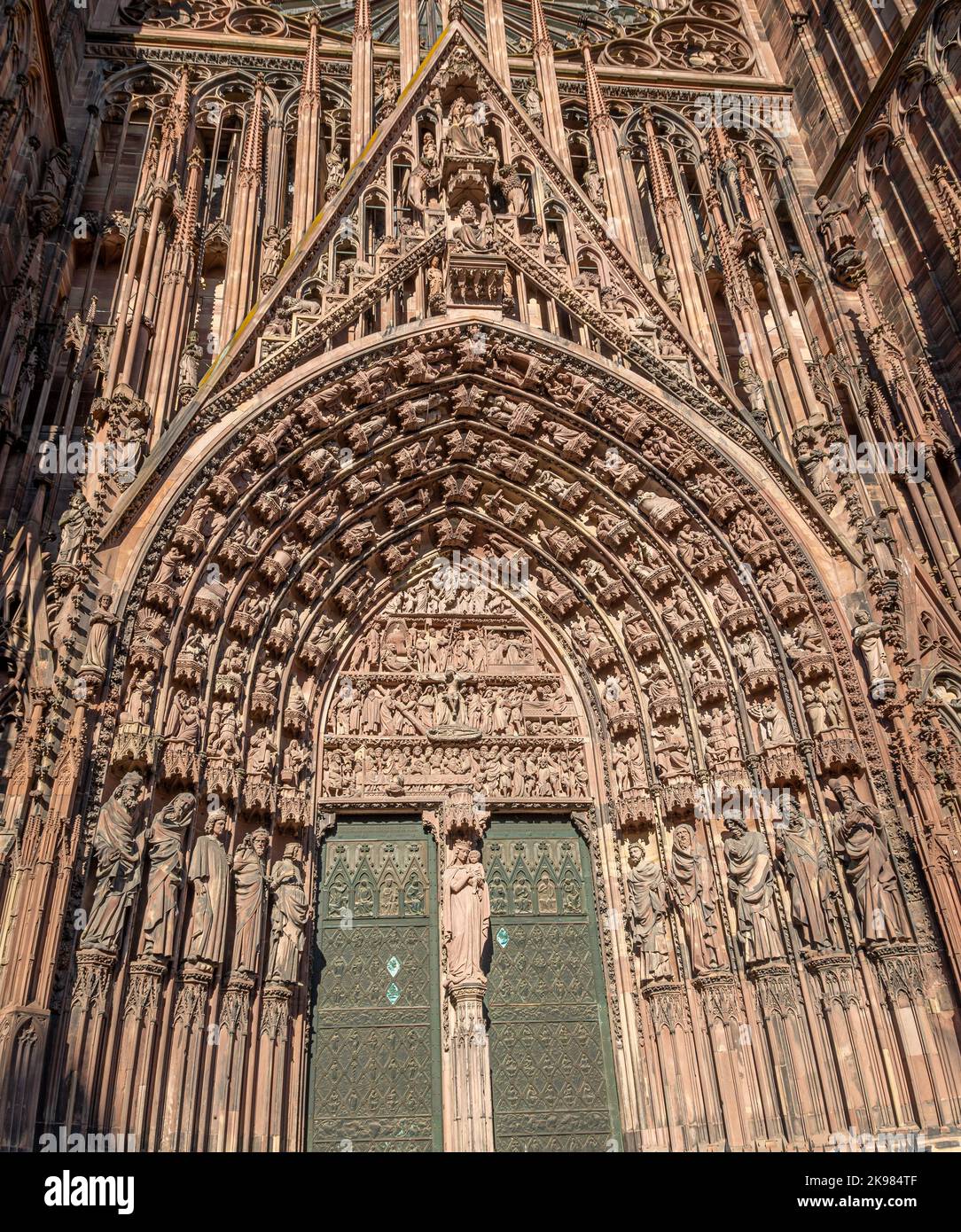 Gothic gate of the Strasbourg Cathedral or the Cathedral of Our Lady of ...