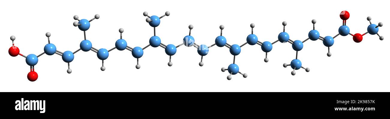 3D image of Bixin skeletal formula - molecular chemical structure of ...