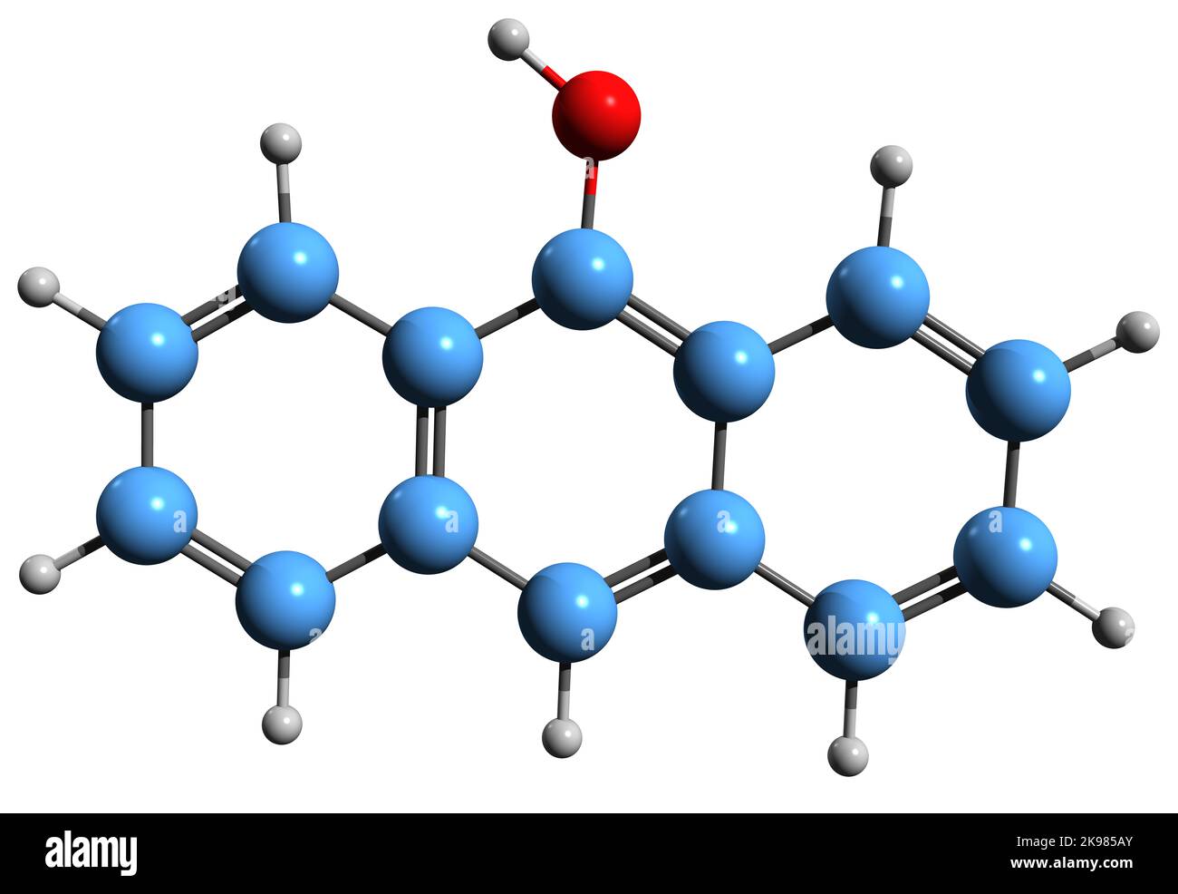 3D image of Anthranol skeletal formula - molecular chemical structure ...