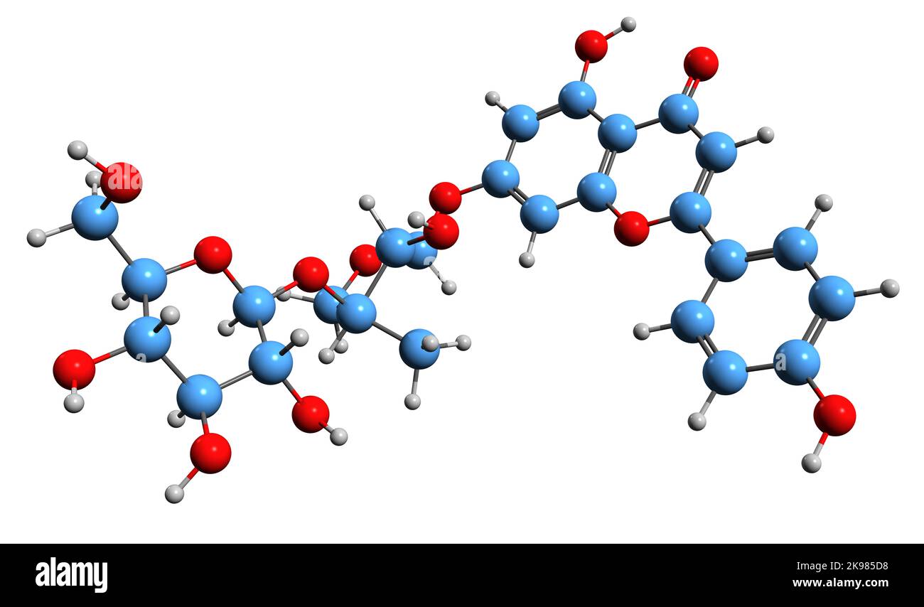 3D image of Apiin skeletal formula - molecular chemical structure of ...