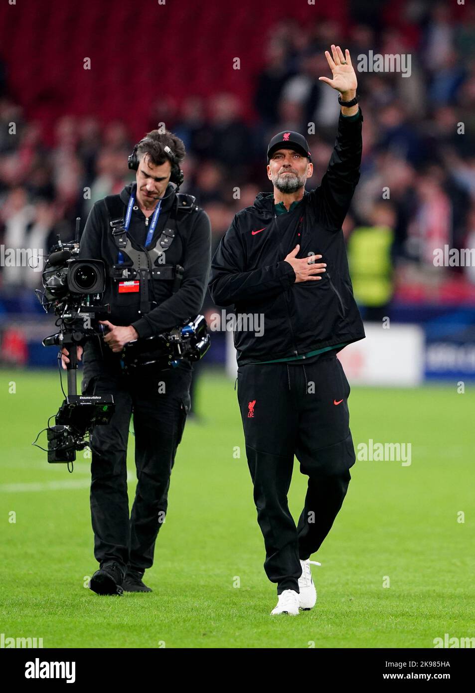 Liverpool Manager, Jurgen Klopp, interacts with supporters following ...