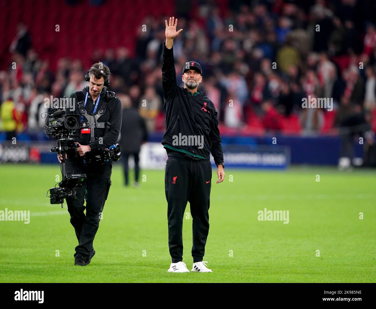 Liverpool Manager, Jurgen Klopp, interacts with supporters following ...