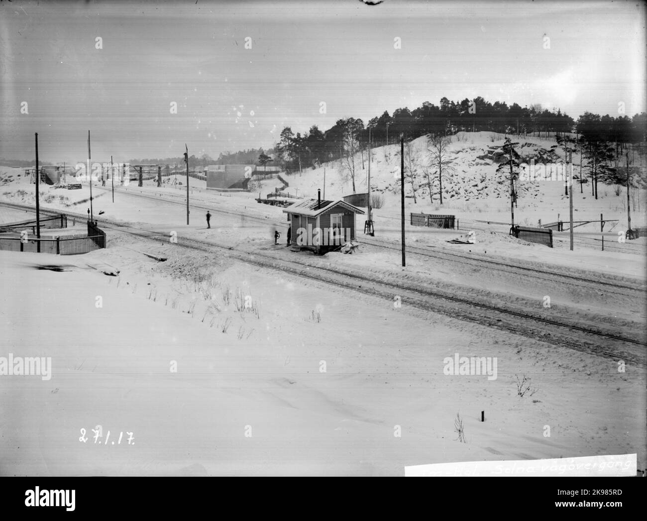 Block post and road crossing Stock Photo - Alamy