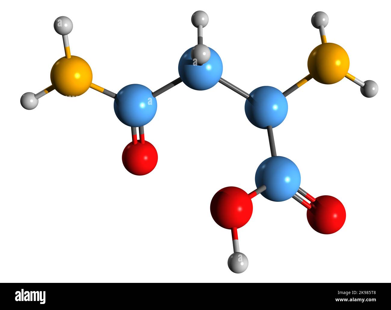 3D image of Asparagine skeletal formula - molecular chemical structure ...