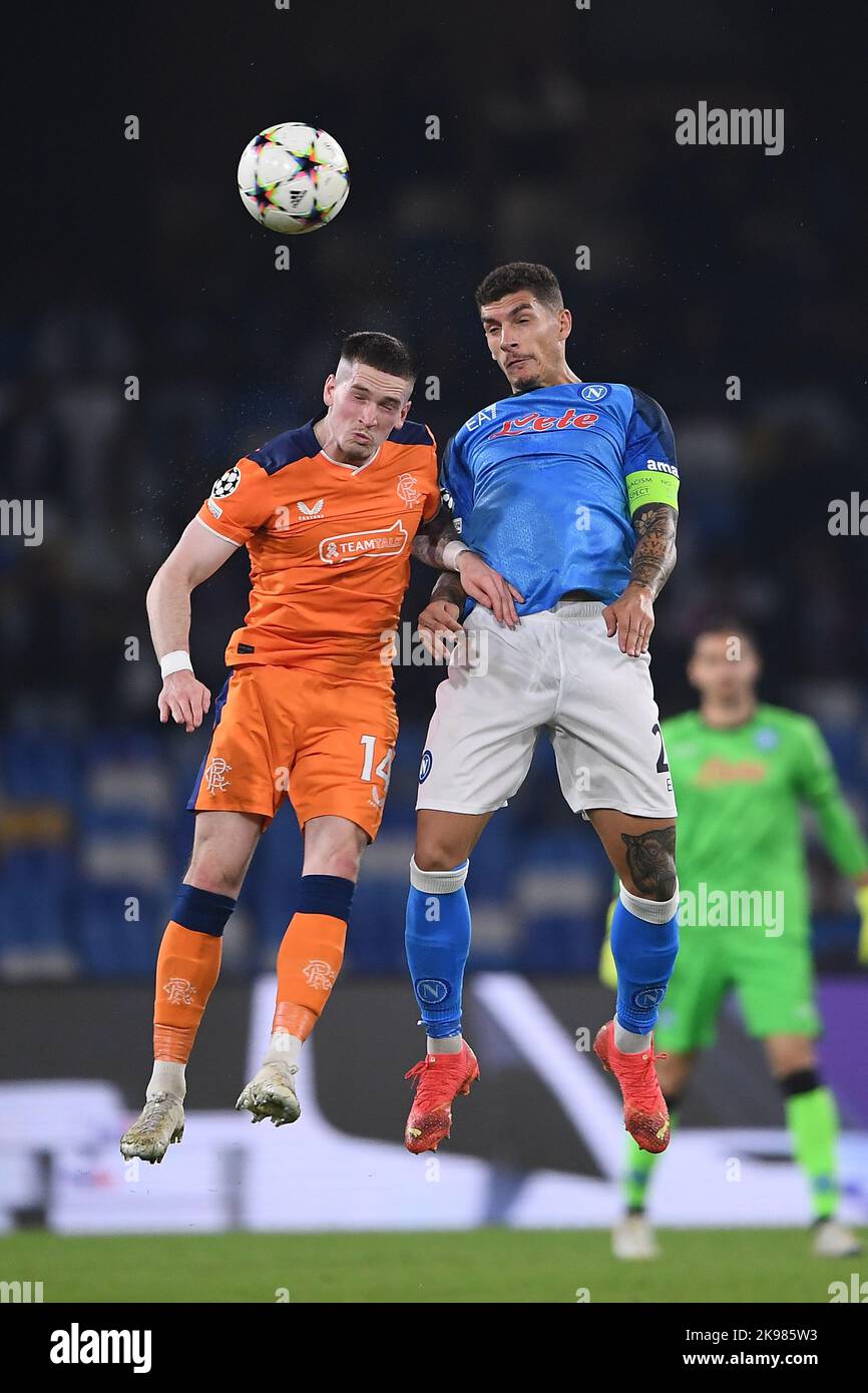 NAPLES, ITALY - OCTOBER 26: Giovanni Di Lorenzo of SSC Napoli and Ryan ...