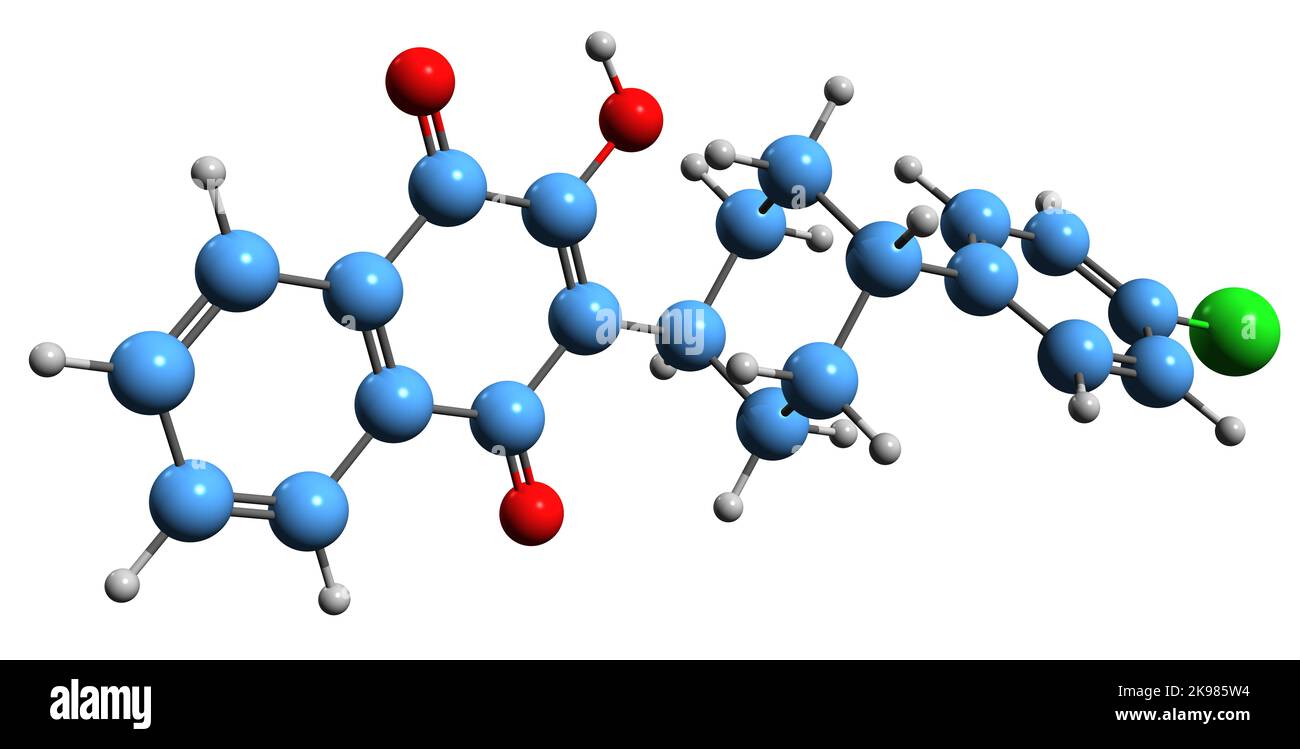 3D image of Atovaquone skeletal formula - molecular chemical structure ...