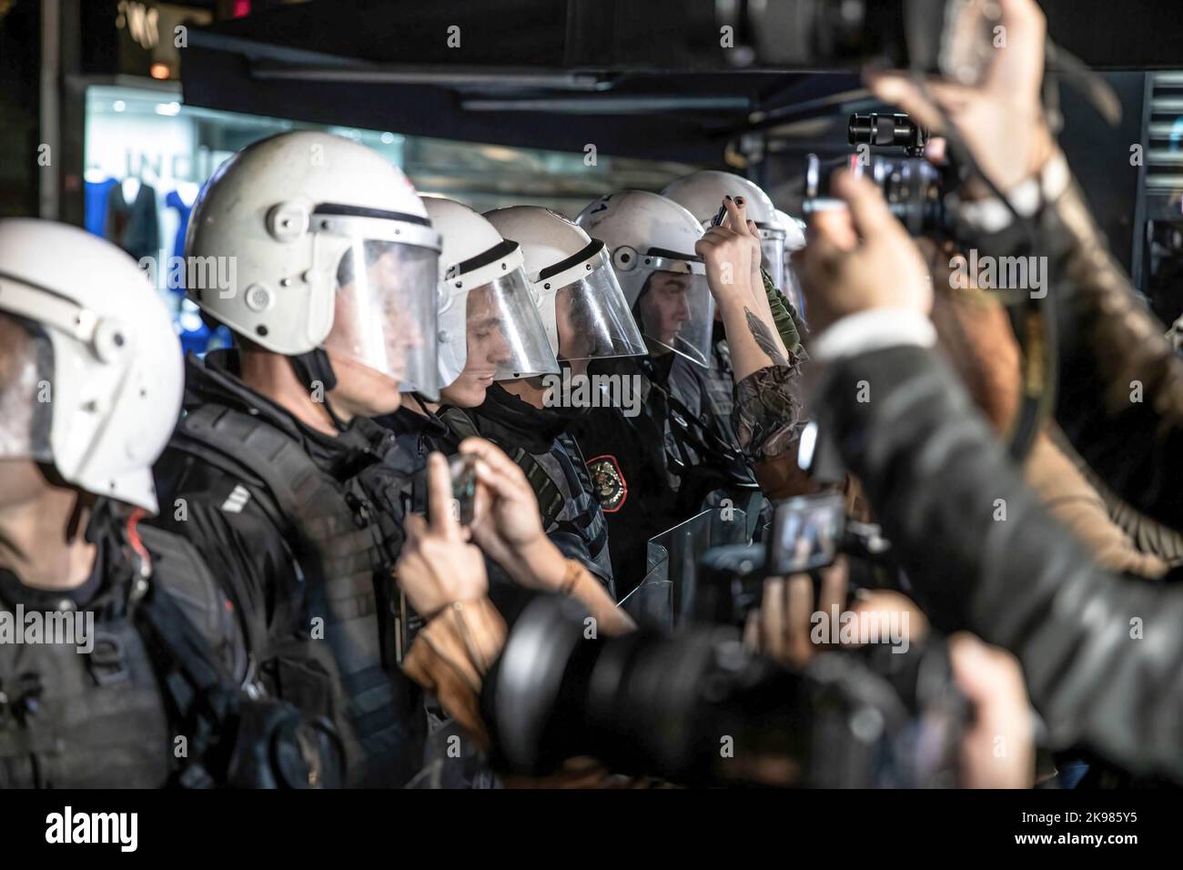 Istanbul, Turkey. 26th Oct, 2022. Press members who were taken out of ...