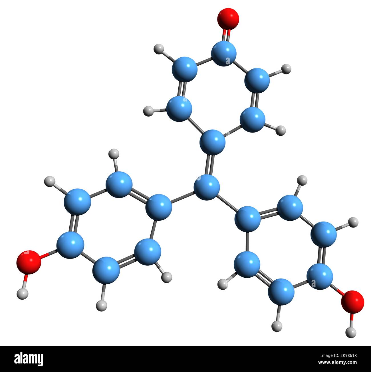 3D image of rosolic acid skeletal formula - molecular chemical ...