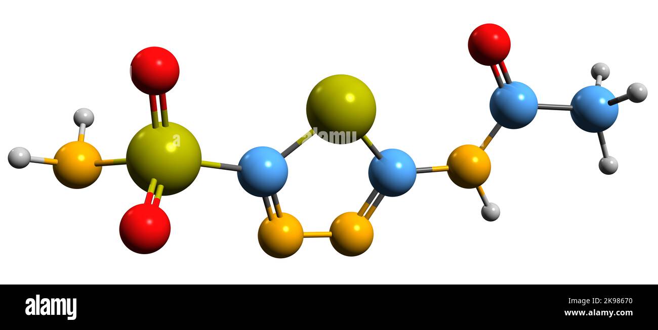 3D image of Acetazolamide skeletal formula - molecular chemical ...