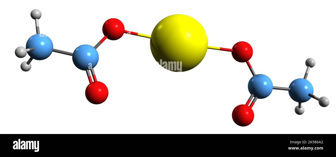 3D image of Calcium acetate skeletal formula - molecular chemical ...