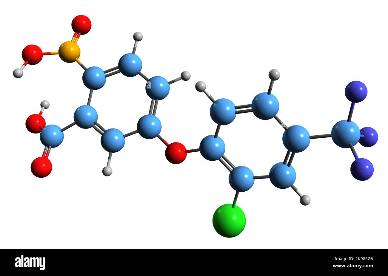 3D image of Acifluorfen skeletal formula - molecular chemical structure ...