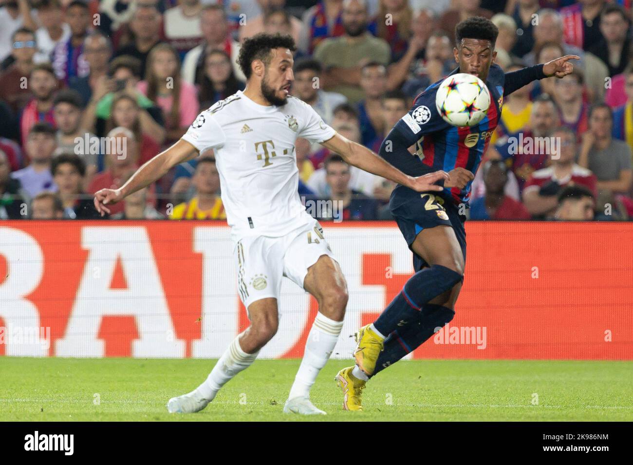 Barcelona, Spain. 26/10/2022, Alex Balde of FC Barcelona during the ...