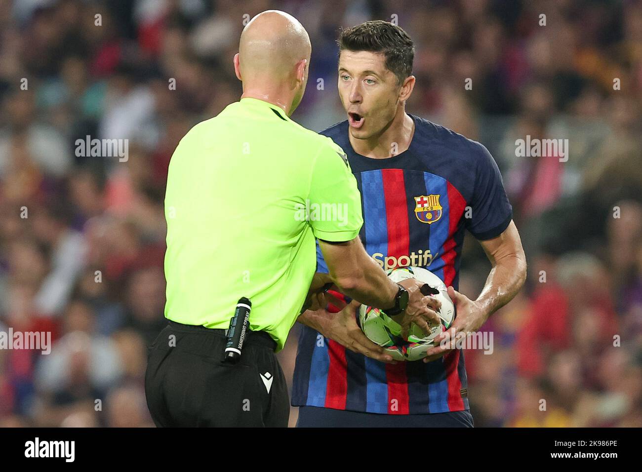 Barcelona, Spain. 26/10/2022, Robert Lewandowski of FC Barcelona during ...