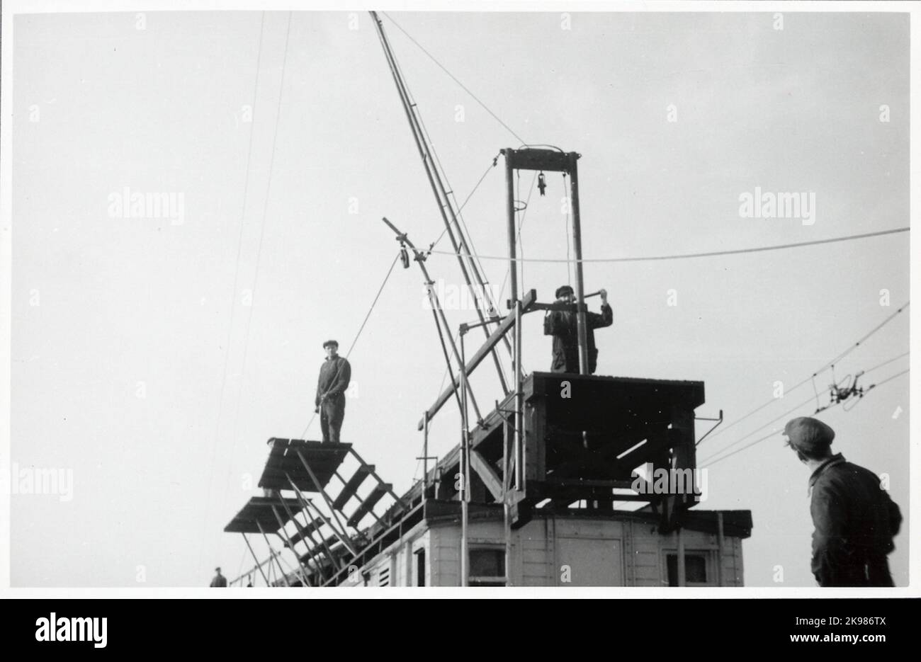 Wiring assembly of line for electrification Stock Photo - Alamy