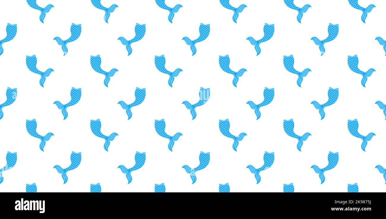 Mermaid tails seamless pattern. Sea theme background for scrapbooking ...