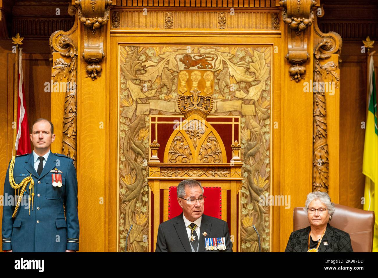 Saskatchewan Lt.-Gov. Russ Mirasty delivers speech from the throne at ...
