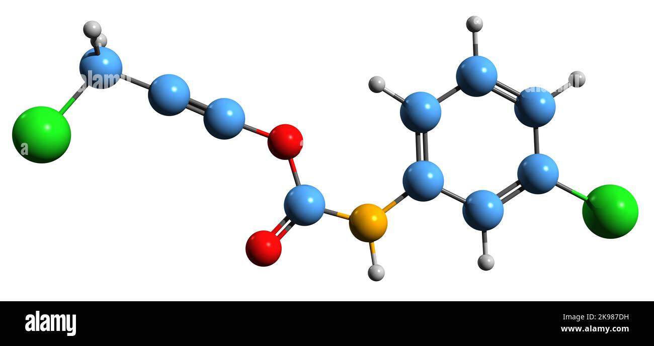 3D image of Barban skeletal formula - molecular chemical structure of ...