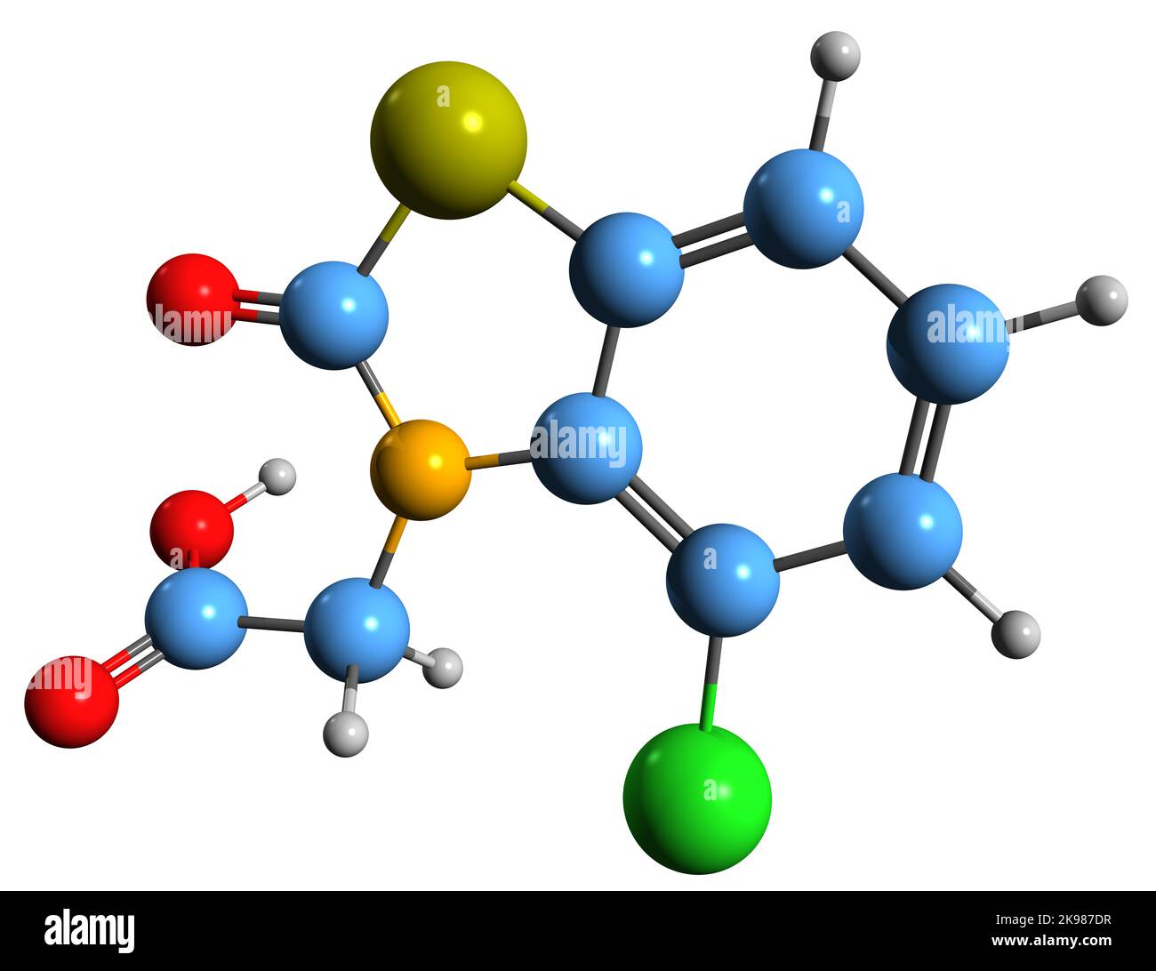 3D image of Benazolin skeletal formula - molecular chemical structure ...
