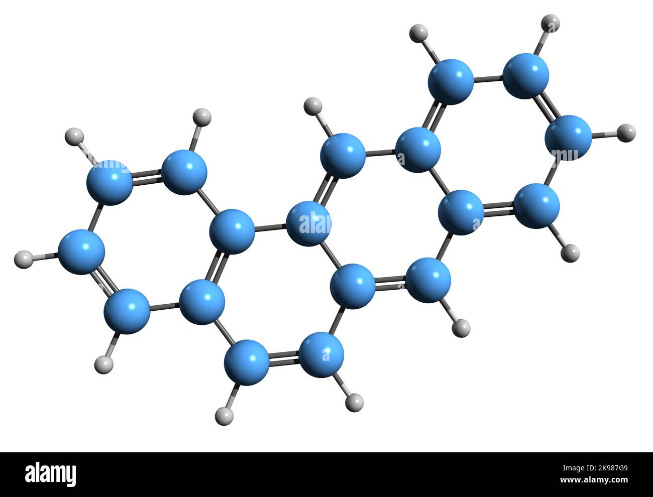 3D image of Benzanthracene skeletal formula - molecular chemical ...