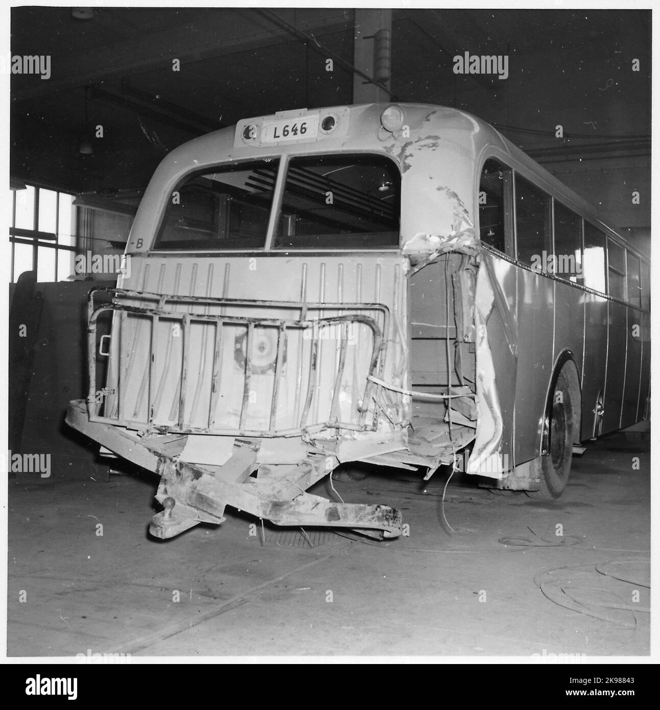 Craft -damaged bus, State Railway, SJ Bus 1234 Stock Photo - Alamy
