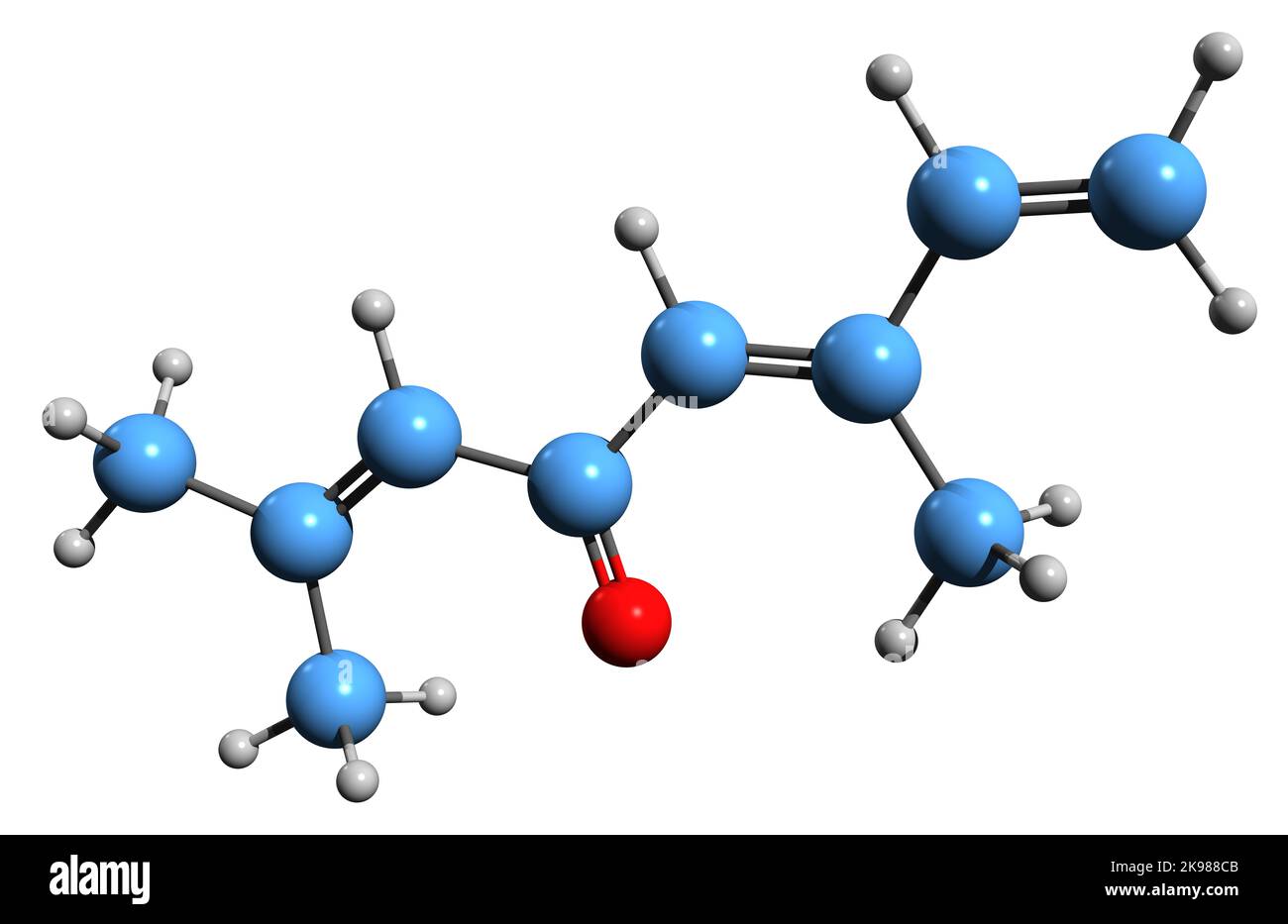 3D image of ocimenone skeletal formula - molecular chemical structure ...